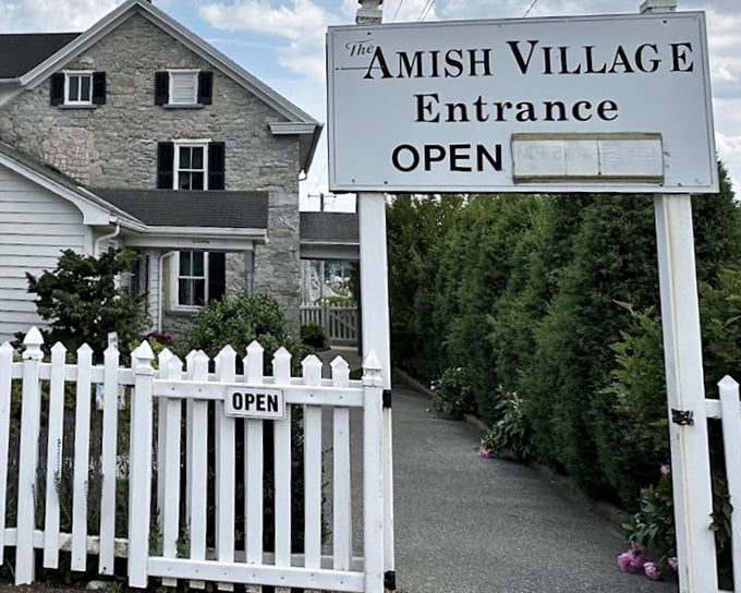 "Open" might be the only modern word you'll encounter once you step through this charming white picket gate into another century.
