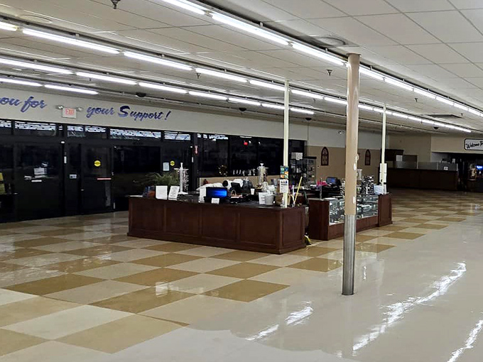 Command central for bargain hunters! The polished floors stretch into the distance like a runway for pre-loved treasures rather than fashion models.