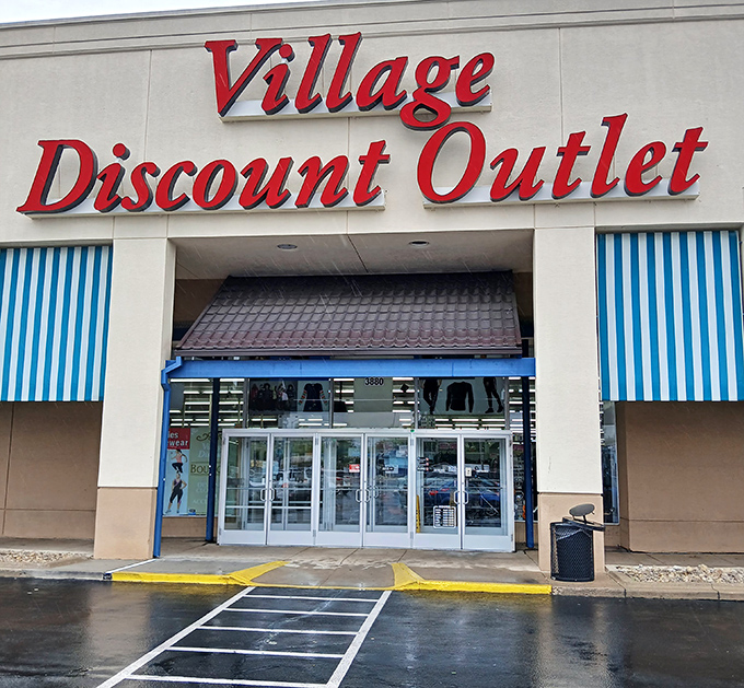 Those blue-striped awnings aren't just for show&mdash;they're the gateway to a treasure trove where your $49 transforms into a cart of possibilities.