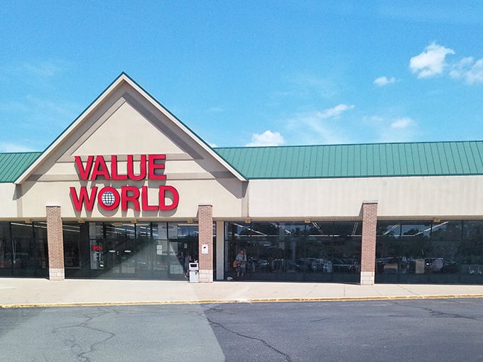 Blue skies and big savings await at this thrift mecca, where the green roof signals the eco-friendly nature of giving items a second life.