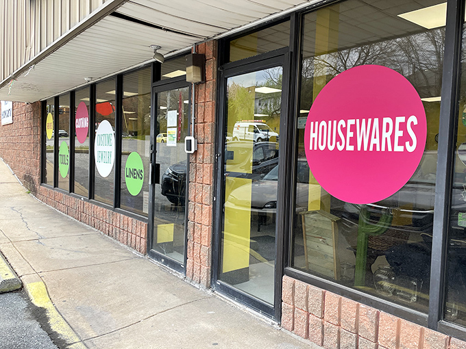 Bright pink "HOUSEWARES" beckons like a neon sign in Vegas, only instead of losing money, you'll walk away with someone else's once-loved possessions at criminal prices.