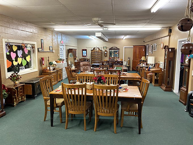 Dining sets that have hosted thousands of family meals now wait for new stories to unfold around their well-loved surfaces.