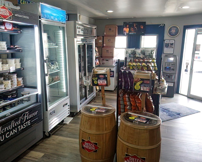 Inside, wooden barrels and refrigerated cases create a deli wonderland where time seems to stand still and sandwich artistry reigns supreme.