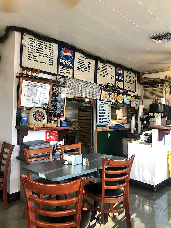 Inside, the no-nonsense interior lets you know immediately&mdash;this place cares more about perfecting their fry technique than interior design awards.