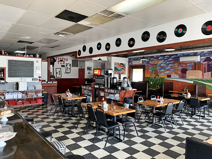 Step inside and feel the 1950s magic with checkered floors and vinyl booths made for lingering.
