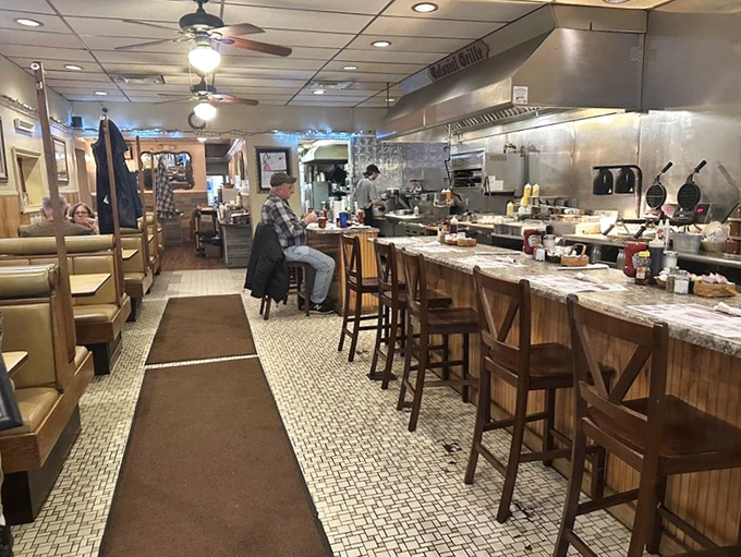 Where breakfast dreams come true &ndash; the well-worn counter and cozy booths tell stories of countless morning rituals and coffee refills that have nourished Irwin locals for generations.