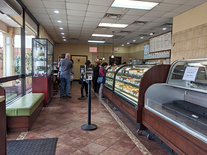 The anticipation builds as customers line up at Belle's glass display cases, each person contemplating which delectable creation will make the journey home with them.