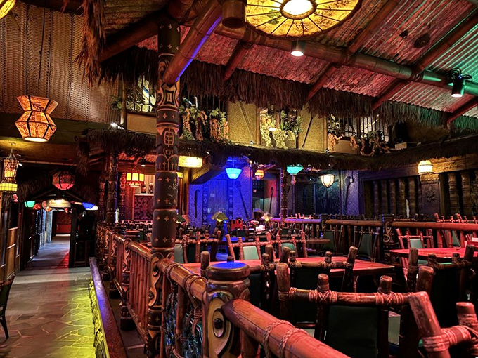 Step inside and time stands still. The Mai-Kai's interior is a masterclass in mid-century Polynesian fantasy, where every bamboo beam tells a story.