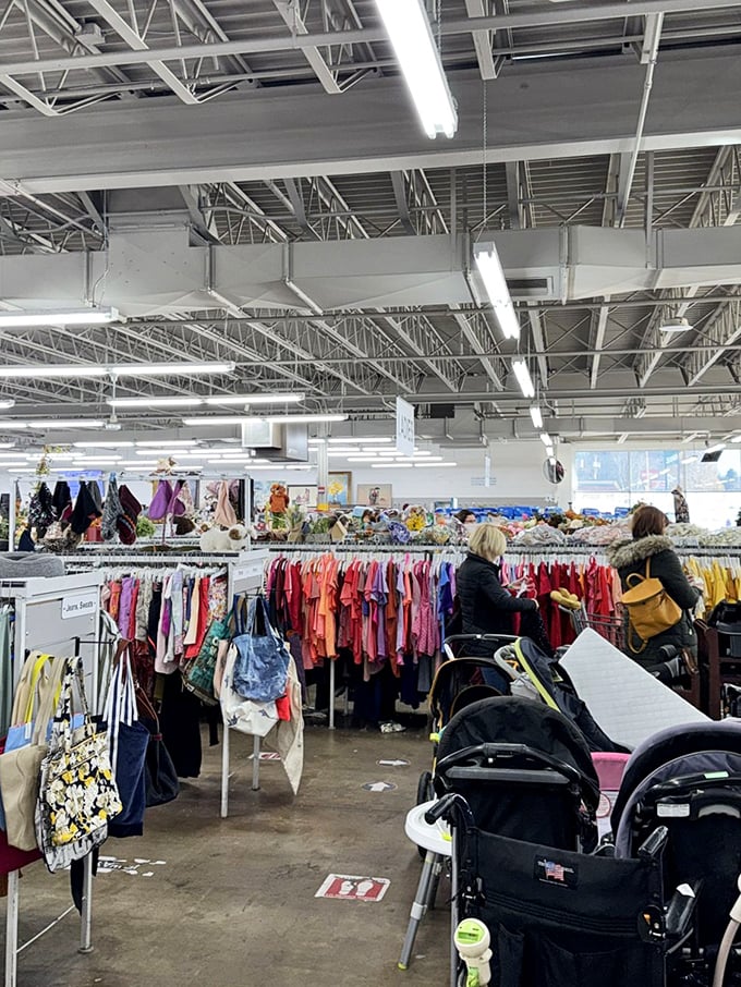 Inside this fluorescent-lit wonderland, shoppers navigate a sea of color-coded clothing racks&mdash;each aisle a potential goldmine for the patient treasure hunter.