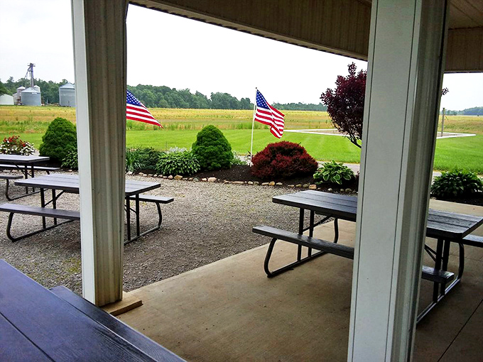 Step inside this covered pavilion where simple concrete floors and honest hospitality create pure magic.