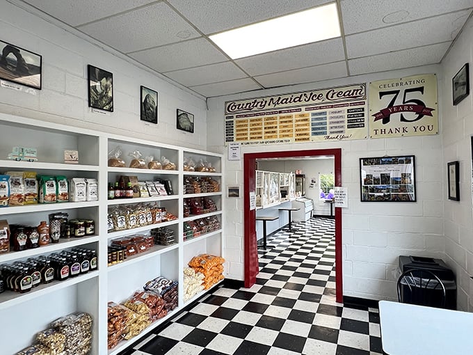 Step inside and the world slows down&mdash;shelves of nostalgic treats line the path to ice cream nirvana, complete with that iconic checkered floor.
