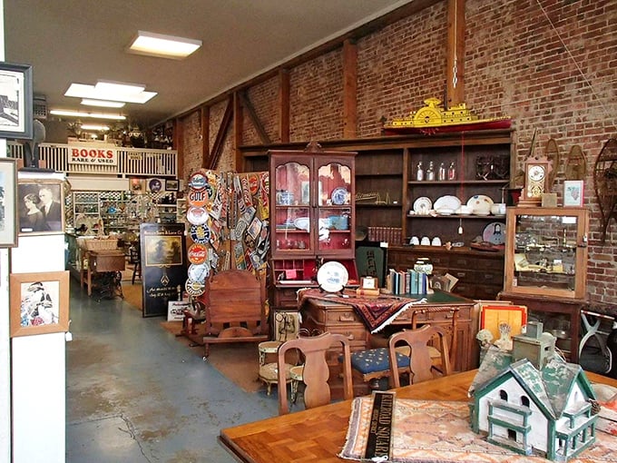 Mid-century furniture meets Victorian charm in this brick-walled wonderland. It's like your coolest grandparent's attic, but with better organization and price tags.