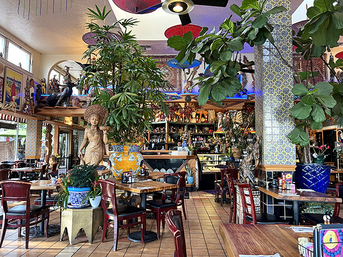 Inside Tower Caf&eacute;, it's as if Bali, Morocco, and Mexico threw a party in Sacramento. The indoor jungle and global artifacts create a dining adventure before food even arrives.