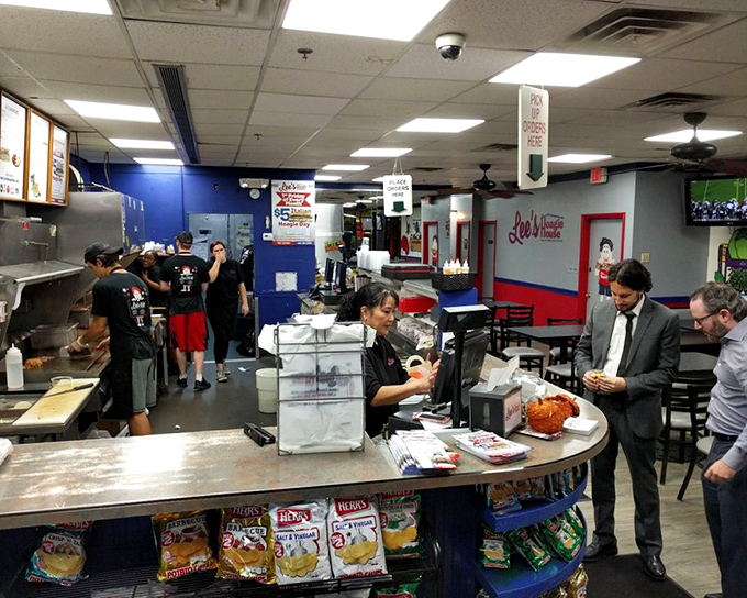 Inside, the no-frills counter service atmosphere keeps the focus where it belongs&mdash;on the sandwich artistry happening behind the scenes. Locals know this is where the magic happens.