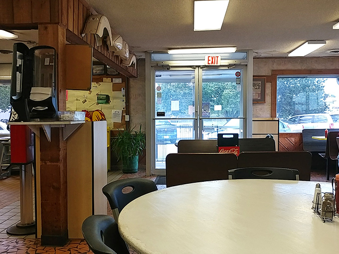 Inside Bernie's, wood-paneled walls and simple furnishings create the perfect backdrop for culinary magic. No distractions here, just focus on the food.