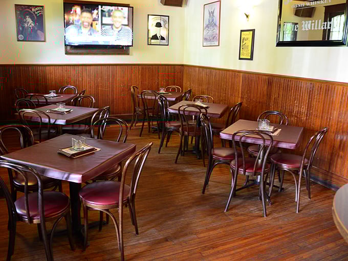 Inside The Willard, time slows down as burgundy chairs and warm wood paneling create the perfect backdrop for conversations that flow as smoothly as the coffee refills.