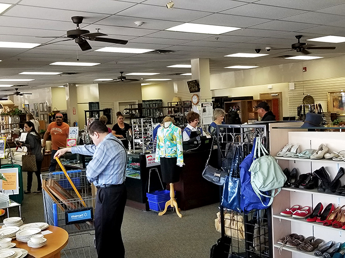 Shoppers browse meticulously organized sections where yesterday's castoffs become tomorrow's conversation pieces. The thrill of the hunt is palpable.