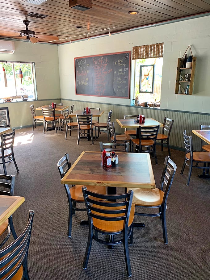 Inside, the chalkboard menu and wood-paneled ceiling create that perfect "I've discovered something special" feeling that makes you want to text your foodie friends immediately.