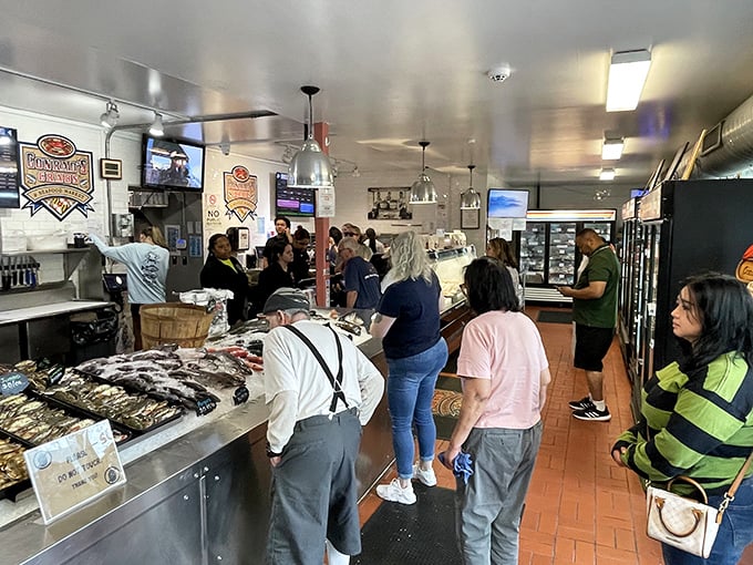 Where seafood dreams come true! Locals line up at the counter knowing that patience pays off when fresh Chesapeake Bay bounty is the reward.