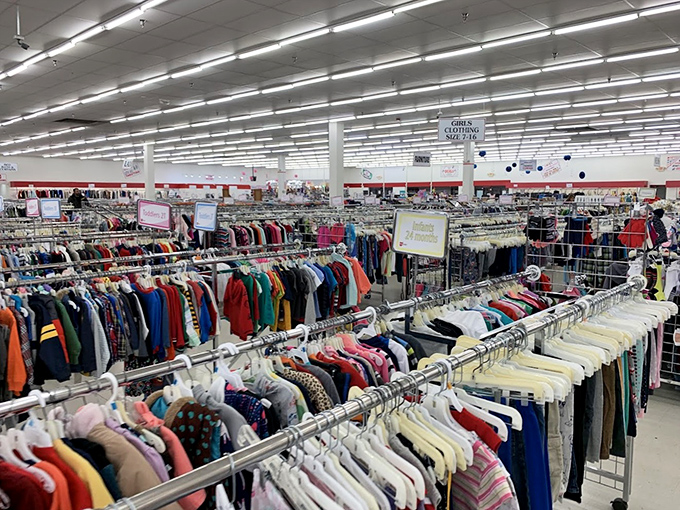 Endless racks of possibility stretch toward the horizon. This isn't just shopping—it's an expedition into the wilderness of wonderful deals.