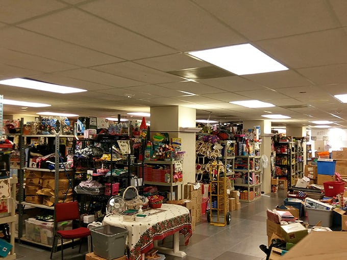 Organized chaos at its finest! Shelves upon shelves of potential treasures await discovery in this labyrinth of secondhand delights.