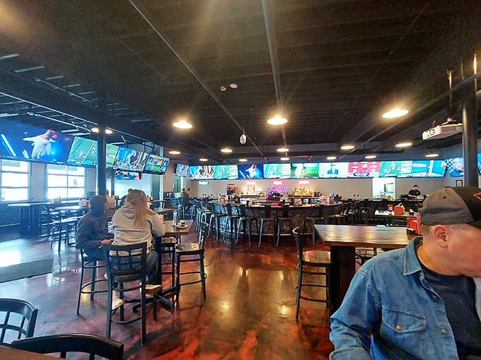 TVs as far as the eye can see. This isn't just a sports bar&mdash;it's a cathedral where the religion is good food and live games.