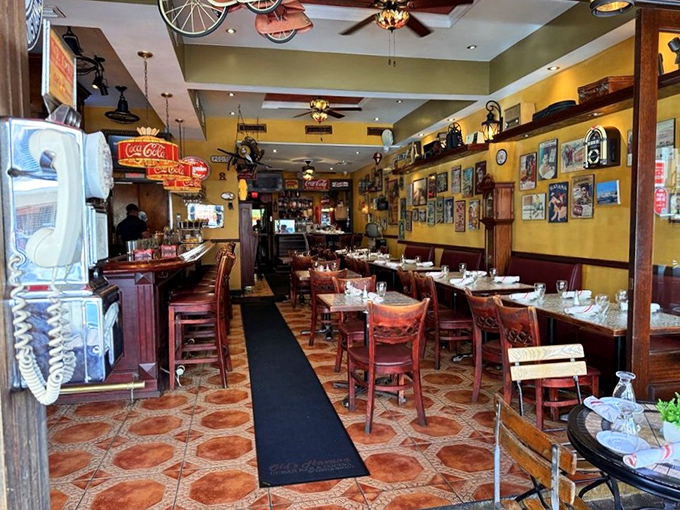 Step inside and time-travel to pre-revolutionary Havana, where vintage memorabilia and warm yellow walls create Cuba's living room in Miami.