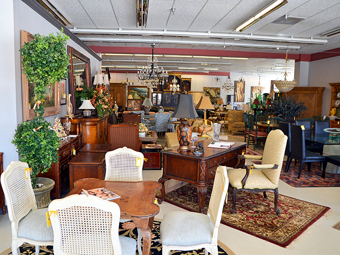 Step inside and the treasure hunt begins! Vignettes of elegant furniture create little islands of inspiration throughout the sprawling space.