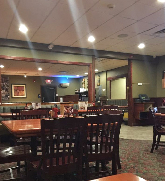 Wood paneling and warm lighting create that "I've been coming here for years" feeling, even on your first visit. Comfort starts before the menu arrives.