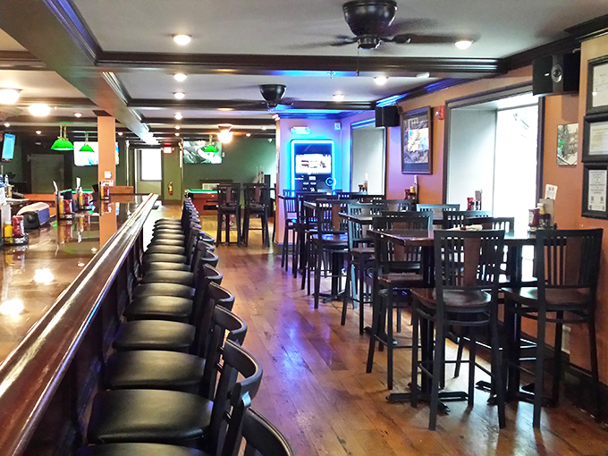 Step into warmth where polished wood floors and comfortable seating create the perfect backdrop for memorable meals.