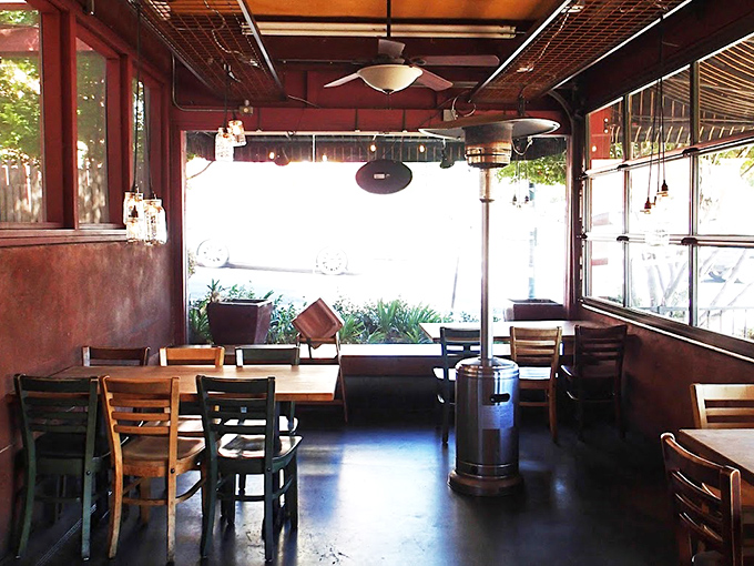 Inside, it's all warm wood and natural light &ndash; the kind of place where calories don't count and napkins are mandatory.
