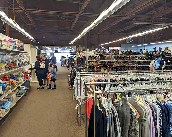 Racks upon racks stretch into the distance like a textile sea, where yesterday's fashion finds new admirers and second chances.