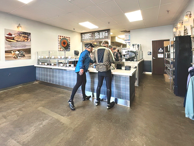 The pilgrimage spot for donut devotees. Where cyclists, locals, and tourists converge in the universal language of fried dough appreciation.