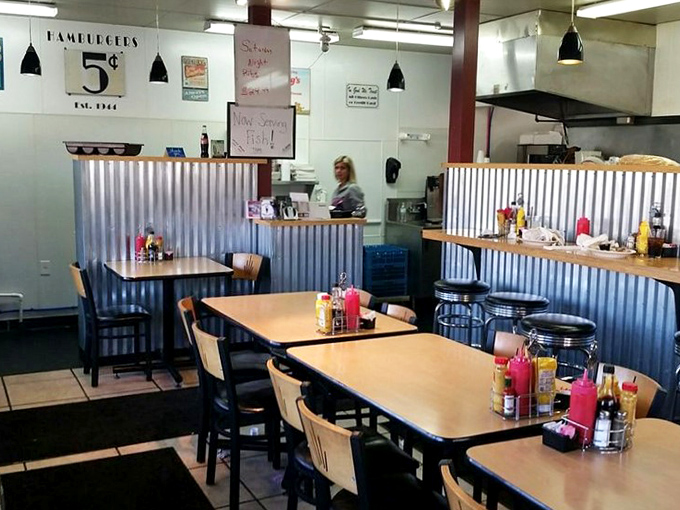 Inside, corrugated metal wainscoting and classic diner tables create that perfect balance of nostalgia and comfort&mdash;like a hug from your favorite aunt who can actually cook.