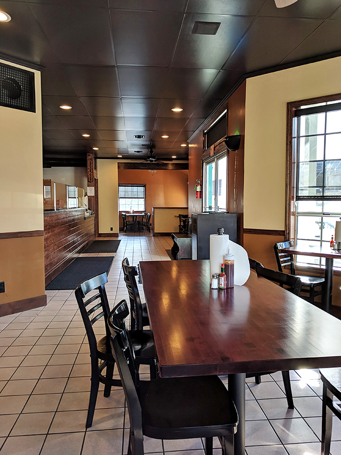 Simple, unpretentious dining space where the focus is clear: you're here for the food, not fancy frills.