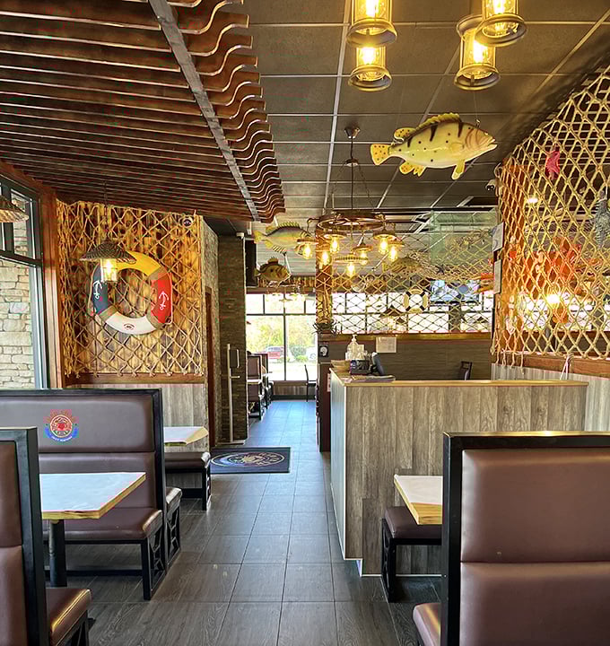 Nautical charm meets comfort food heaven in this welcoming dining room where memories are made.