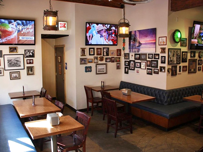 Where memories line the walls&mdash;literally. This cozy interior feels like dining in a maritime museum where the food is the main exhibit.