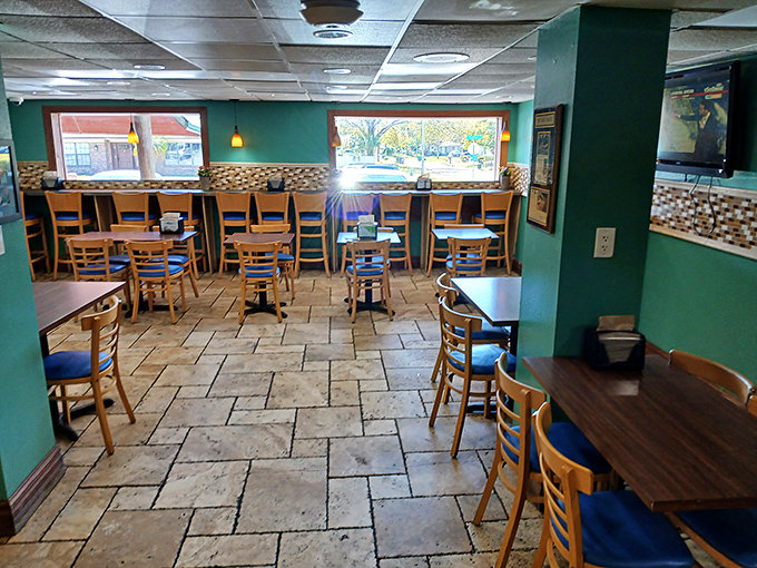 Inside, the tiled floors and wooden chairs create that perfect "stay awhile" atmosphere where calories simply don't count.