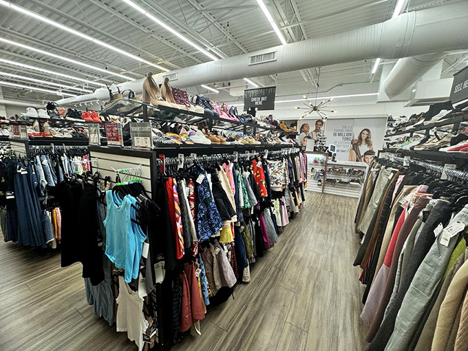 Racks upon racks of possibility stretch into the distance, where fashion dreams and budget realities finally make peace with each other.