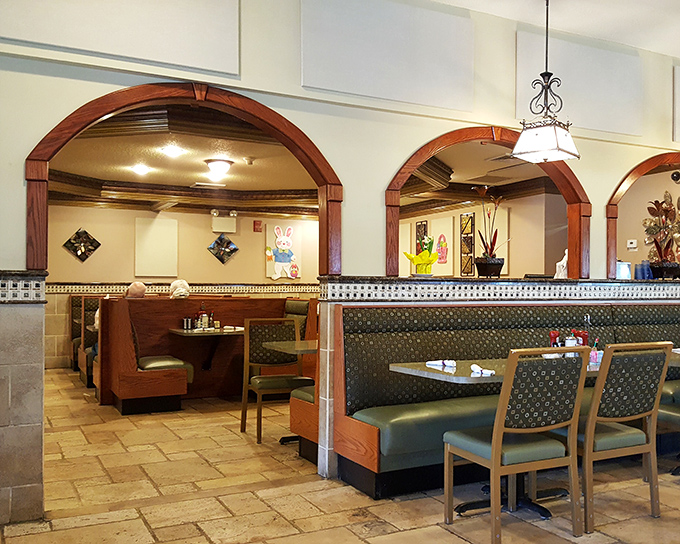 Step inside and you're transported to diner nirvana &ndash; wooden arches, cozy booths, and that unmistakable feeling that good things are about to happen to your taste buds.