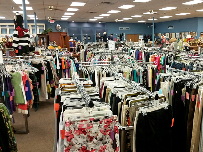 Rack after colorful rack stretches toward the horizon like a bargain hunter's mirage. This isn't shopping&mdash;it's an expedition.