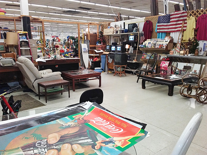 Furniture, flags, and forgotten treasures await inside. This isn't just shopping&mdash;it's time travel with price tags, where every aisle tells stories of decades past.
