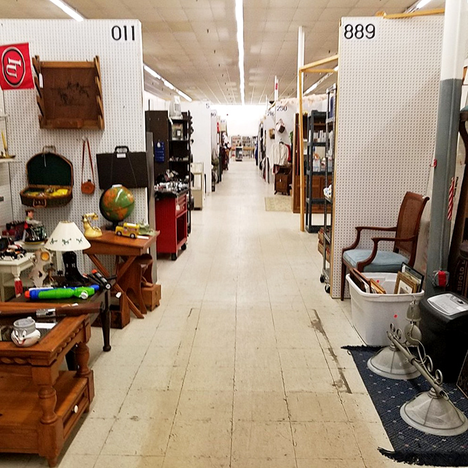 Endless aisles stretch toward the horizon, each numbered booth a portal to someone else's past, waiting for you to make it part of your future.