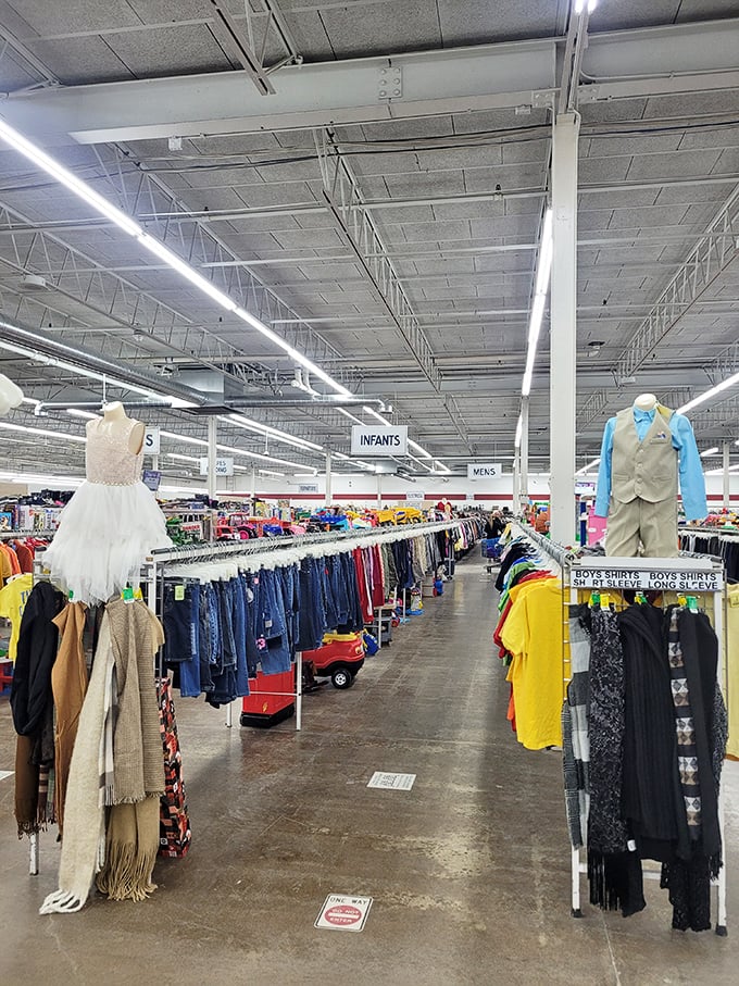 Endless racks of possibility stretch before you like a secondhand universe waiting to be explored.