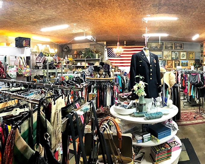 Step inside and the hunt begins! Military uniforms stand at attention while racks of potential wardrobe transformations await their next adventure.