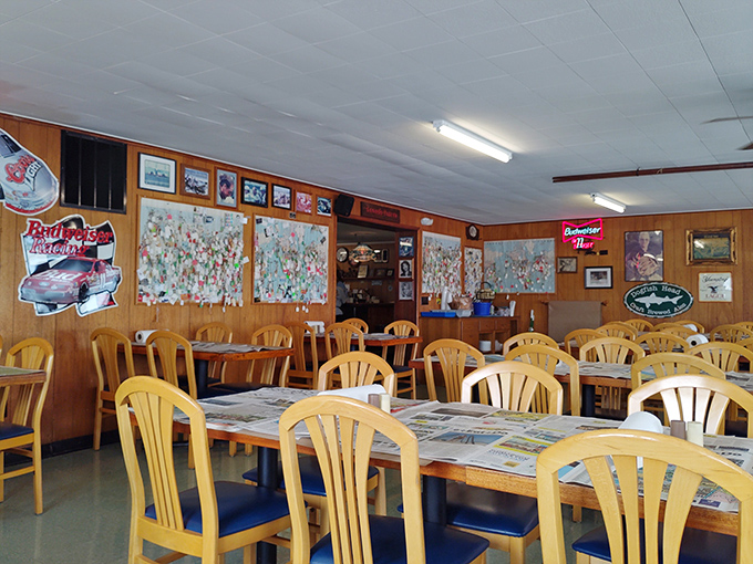 Wood paneling and maritime memorabilia create the perfect backdrop for serious seafood conversations and even better meals.