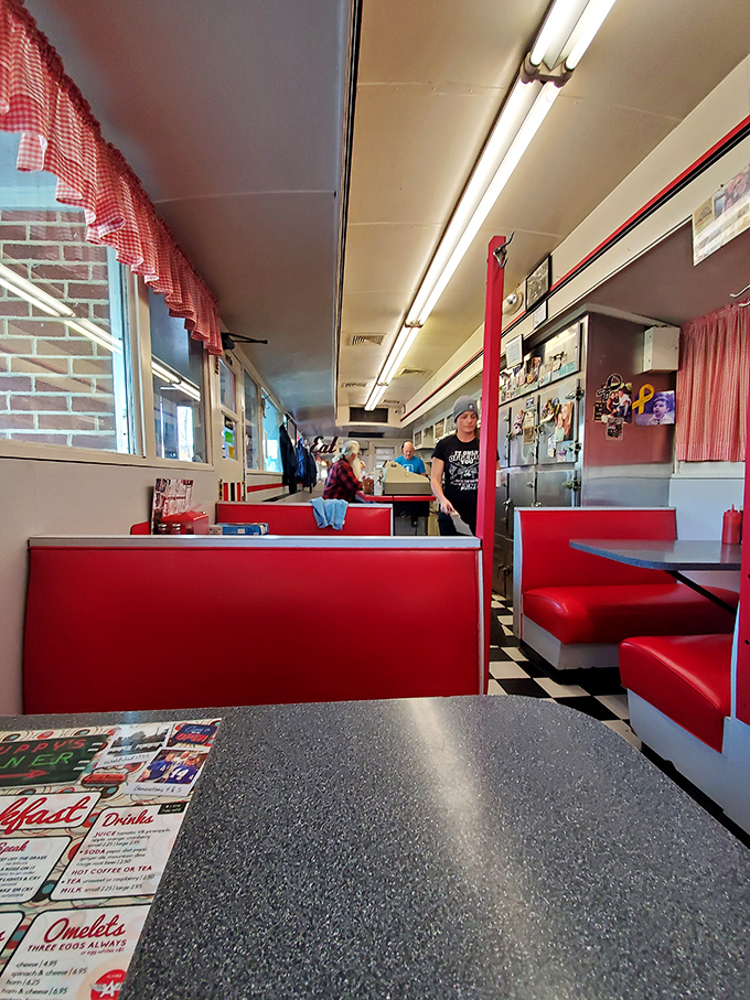 Classic red vinyl booths and checkered floors &ndash; this isn't interior design, it's time travel with the bonus of incredible food.