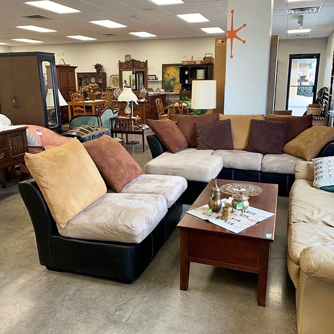 Furniture vignettes create little islands of possibility. That sectional has probably heard fewer family arguments than the one currently in your living room.