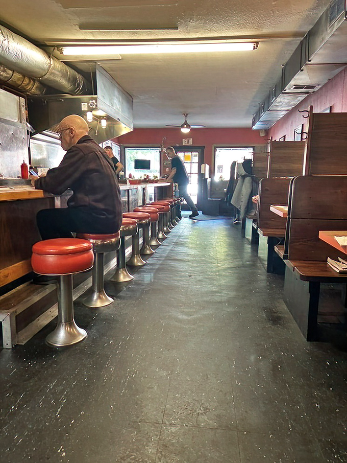 Classic red vinyl stools await hungry patrons at the counter. This isn't retro by design&mdash;it's authentic by survival.