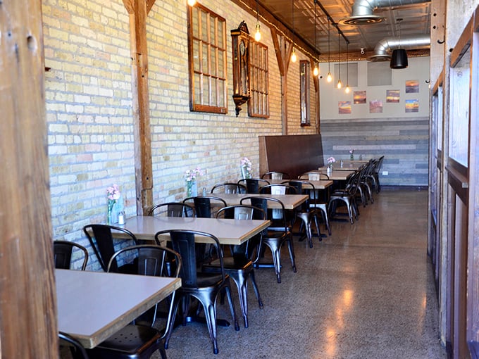 Industrial chic meets comfort food paradise in this thoughtfully designed space where every meal feels special.